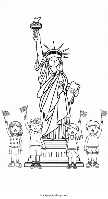17 American Flag Coloring Pages - StarSpangledFlags.com