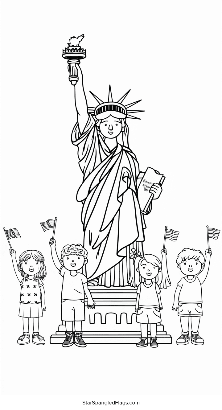 17 American Flag Coloring Pages - StarSpangledFlags.com