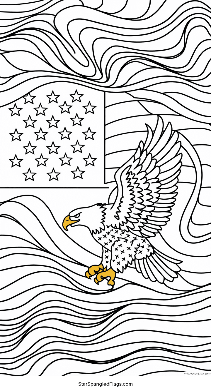 17 American Flag Coloring Pages - StarSpangledFlags.com