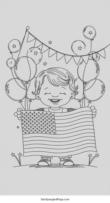 17 American Flag Coloring Pages - StarSpangledFlags.com