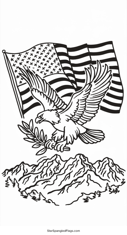 17 American Flag Coloring Pages - StarSpangledFlags.com