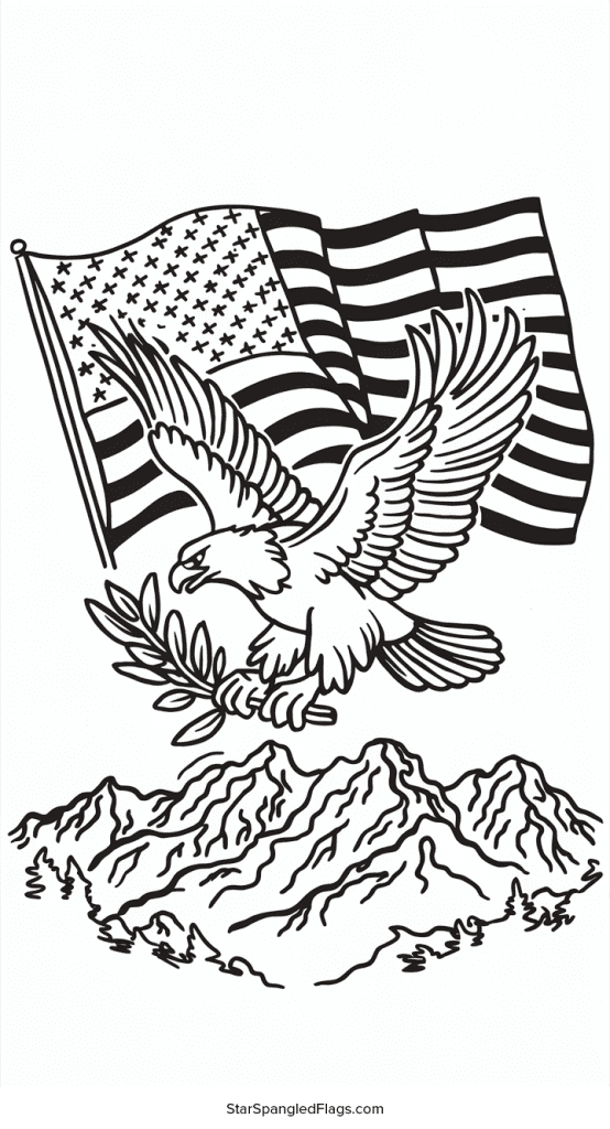 17 American Flag Coloring Pages - StarSpangledFlags.com