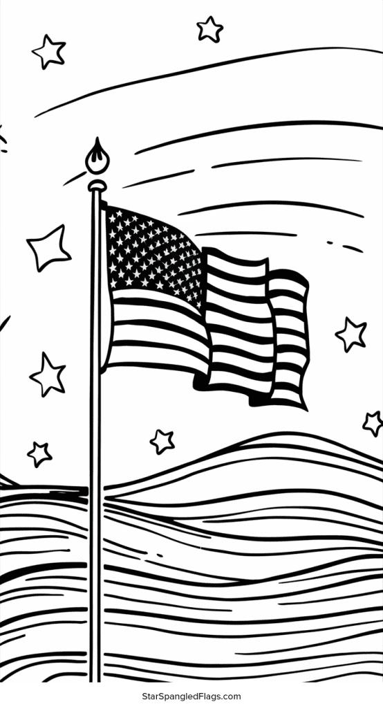 17 American Flag Coloring Pages - StarSpangledFlags.com