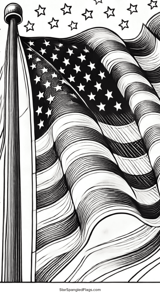 17 American Flag Coloring Pages - StarSpangledFlags.com